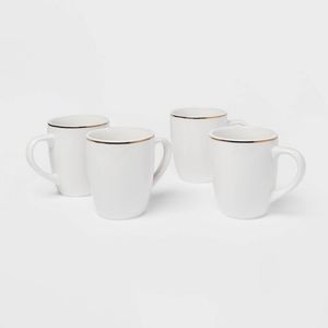 Threshold | Dining | 4oz 4pc Stoneware Mugs Gold | Poshmark